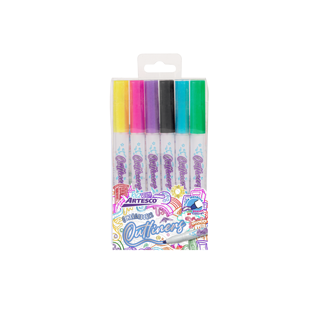 JUEGO DE MARCADOR OUTLINERS 6/1 BLISTER – Papeleria CCC