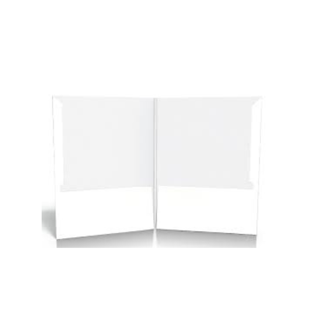 FOLDERS SATINADO - LAMINADO (8.5 X 11) BLANCO – Papeleria CCC