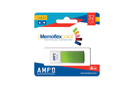 MEMORIAS USB AMPO MEMOFLEX 32GB VERDE – Papeleria CCC