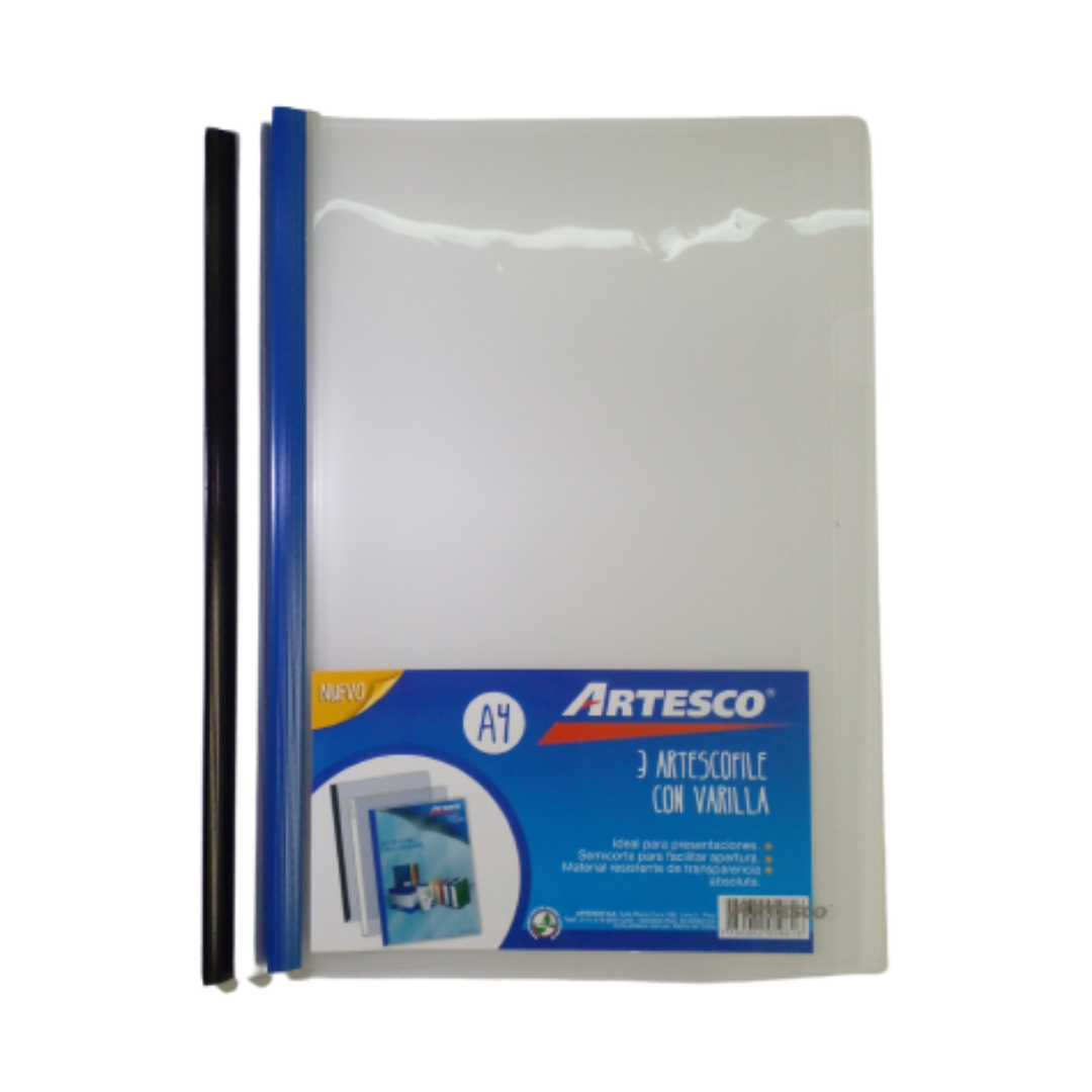 FOLDERS PLASTICO C/VARILLA A4 Surt. 3/1 blister – Papeleria CCC