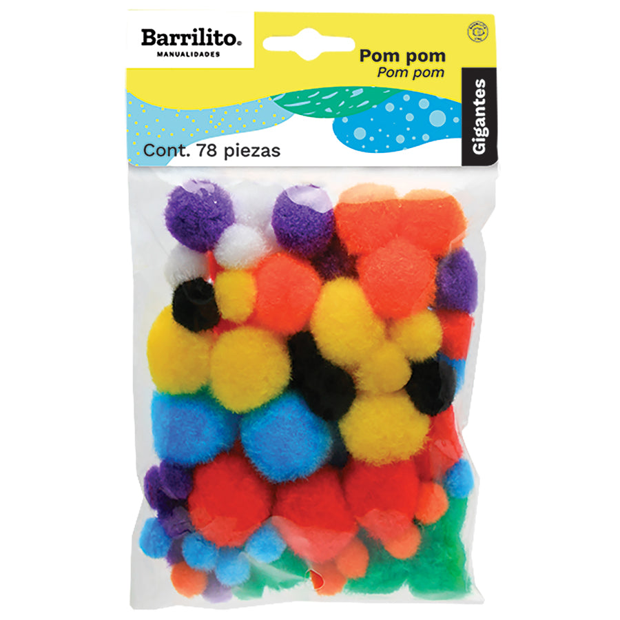 POM POM COLORES SURTIDOS MEDIAN 78 pzas. – Papeleria CCC